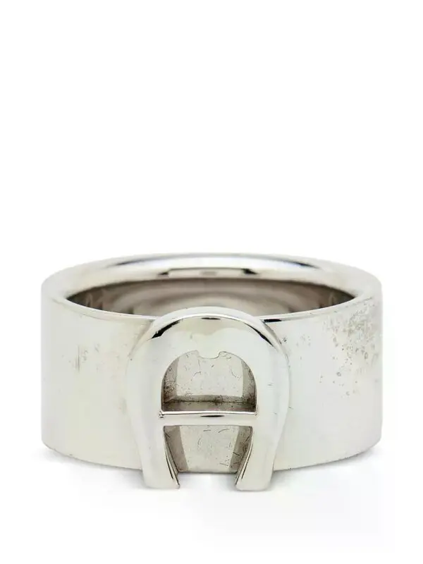 AIGNER Logo Band Ring - Silver