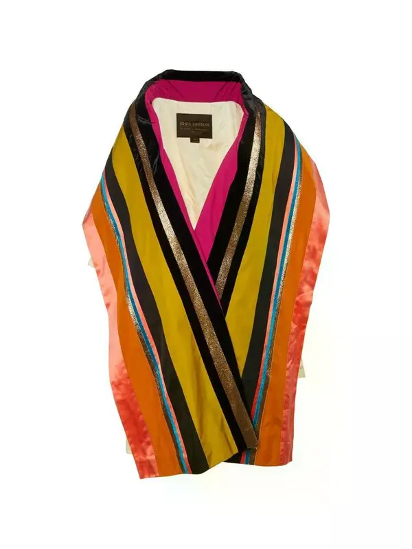 LOUIS VUITTON Striped Shawl Collar Coat
