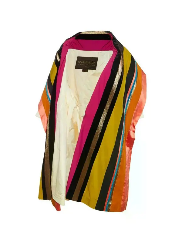 LOUIS VUITTON Striped Shawl Collar Coat