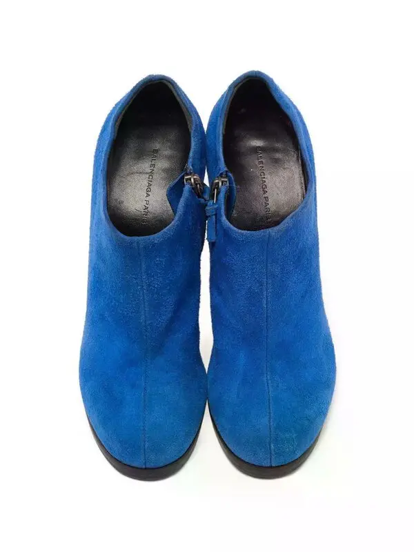 Balenciaga Suede Ankle Boots - Blue