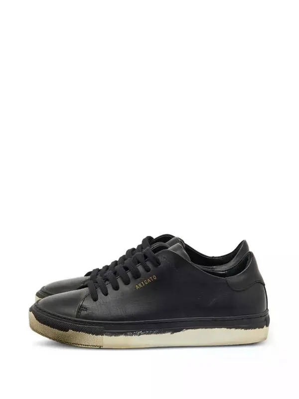 Axel Arigato Leather Low-top Sneakers With Gold-tone Logo - Black