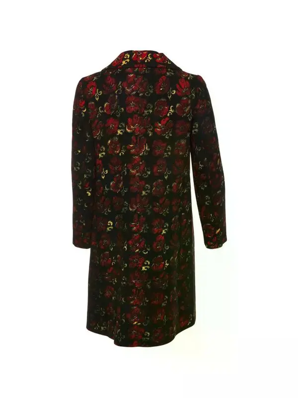 Prada Floral Print Frog-fastening Coat