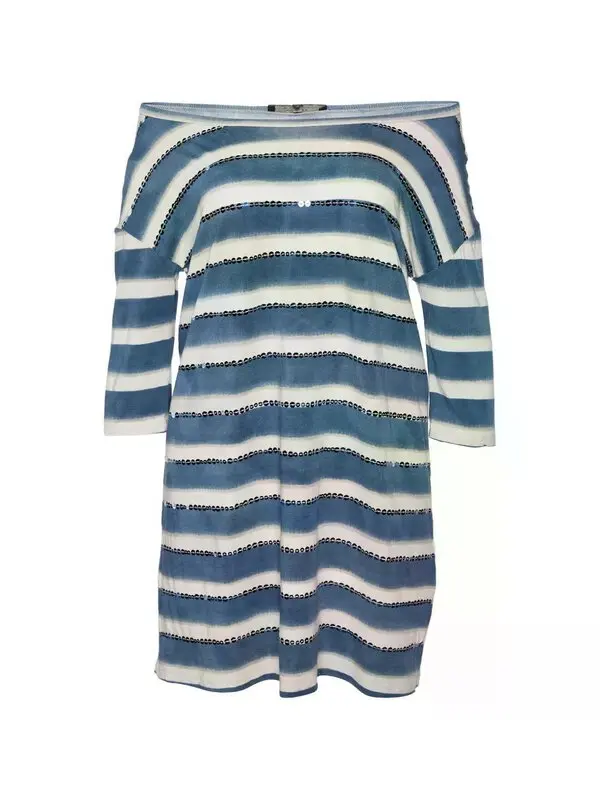 Max Mara Striped Sequin-embellished Off-the-shoulder Top