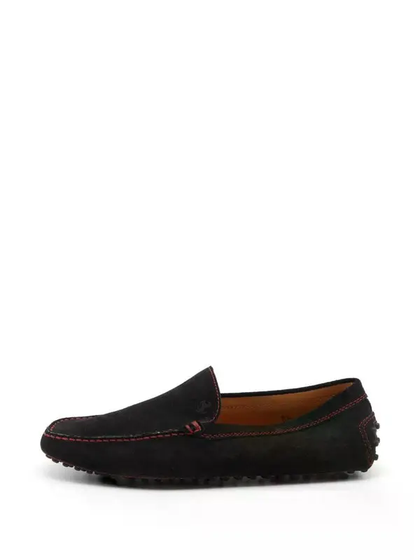 TOD'S Suede Loafers With Contrast Stitching