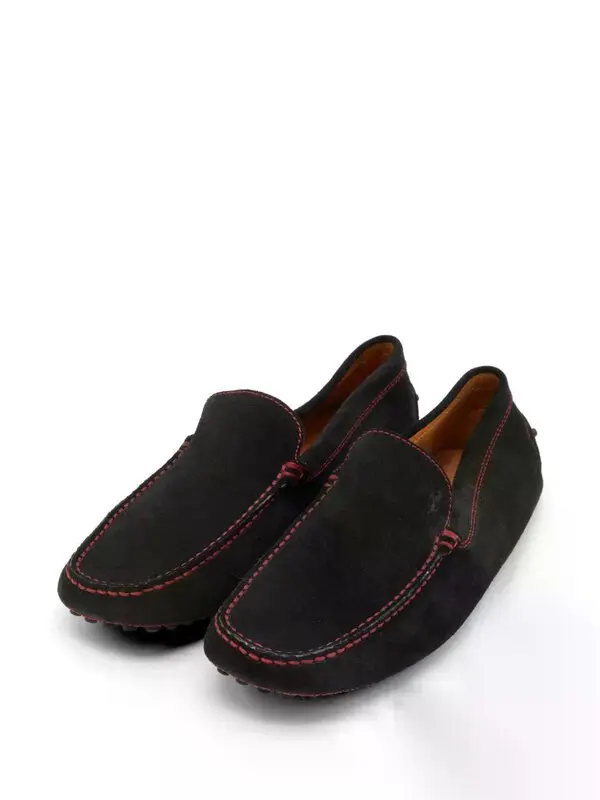 TOD'S Suede Loafers With Contrast Stitching