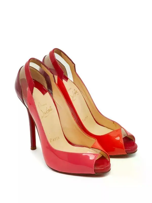 CHRISTIAN LOUBOUTIN Patent-leather Peep-toe Pumps - Red
