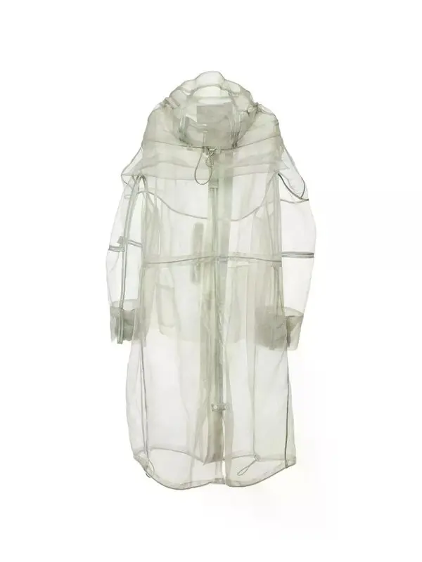 Dior Hooded Tulle Hooded Coat - Green
