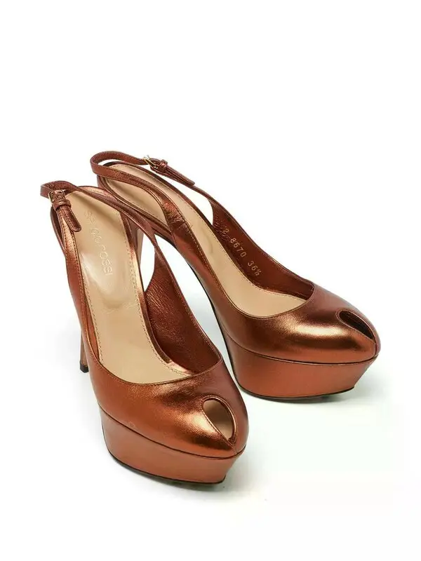 SERGIO ROSSI Cachet Peep-toe Slingback Sandals