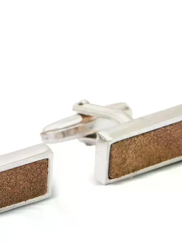 BOSS Rectangular Suede Cufflinks