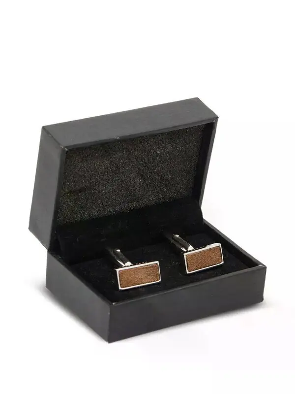 BOSS Rectangular Suede Cufflinks