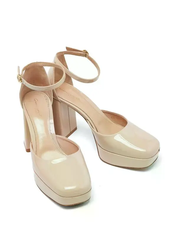 GIANVITO ROSSI Patent Leather Block Heel Pumps