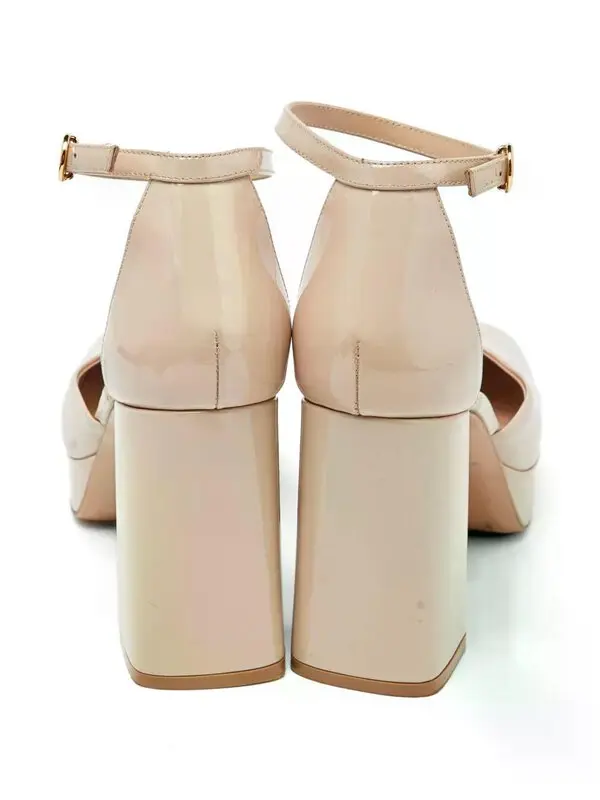 GIANVITO ROSSI Patent Leather Block Heel Pumps