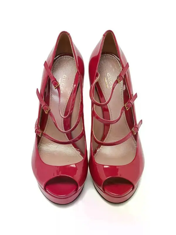 Gucci Patent Strappy Platform Stiletto Pumps