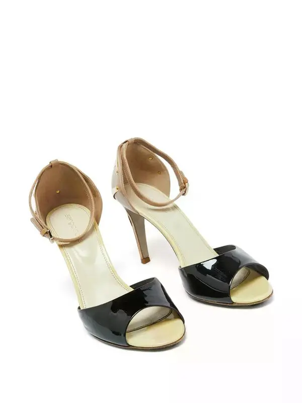 SERGIO ROSSI Patent Leather Ankle Strap Sandals