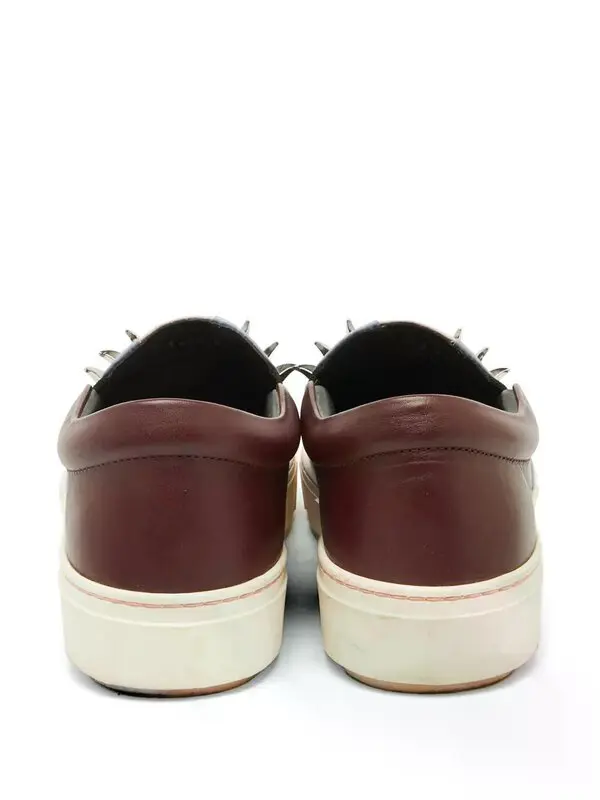 Fendi Face Motif Leather Slip-on Sneakers