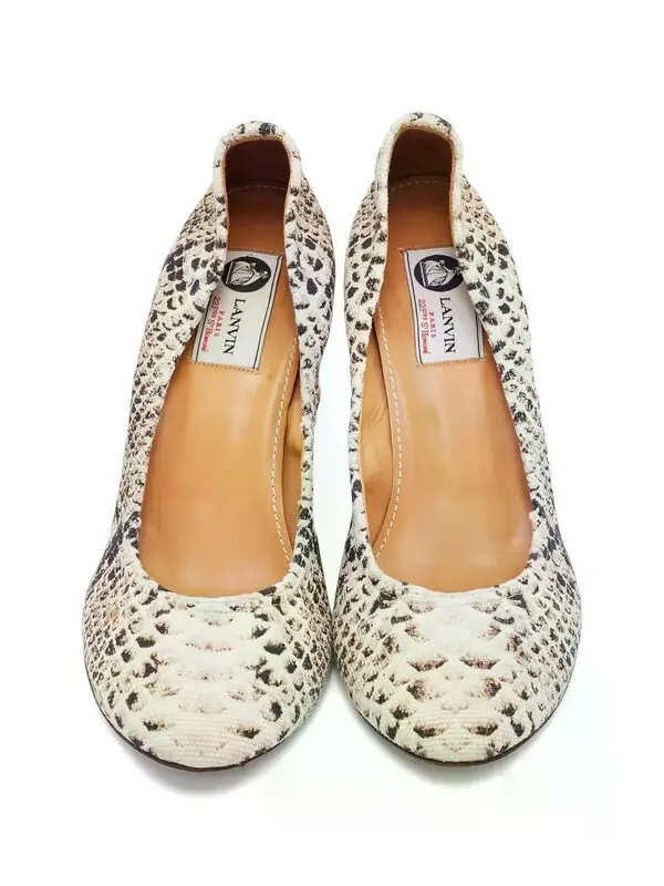 LANVIN Python-print Stiletto Pumps - Neutrals
