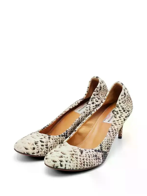 LANVIN Python-print Stiletto Pumps - Neutrals