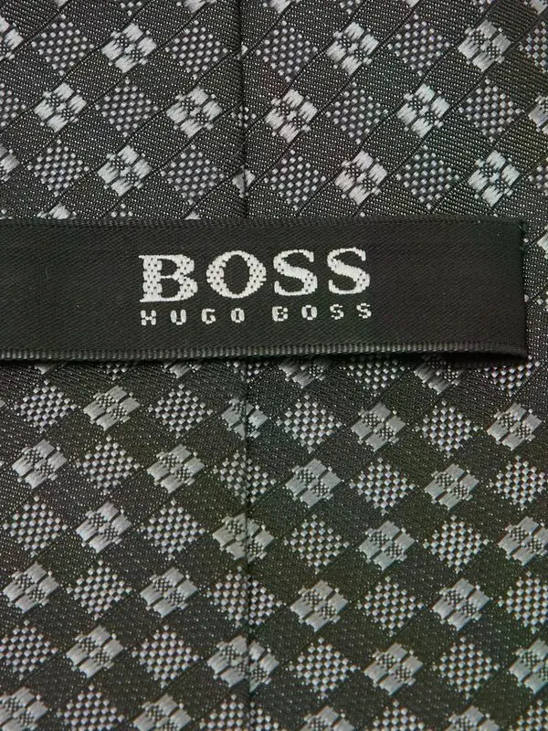BOSS Patterned Silk Neck Tie - Grey