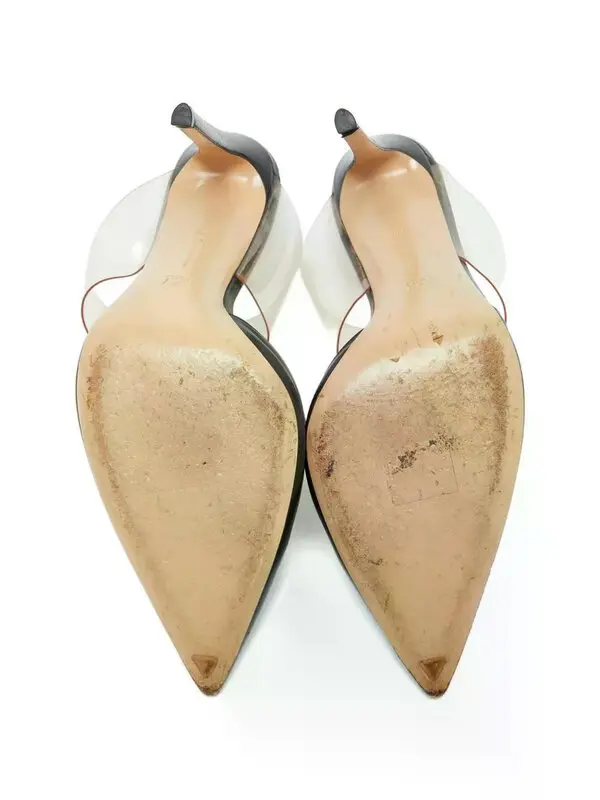 GIANVITO ROSSI Plexi Pointed-toe Mules