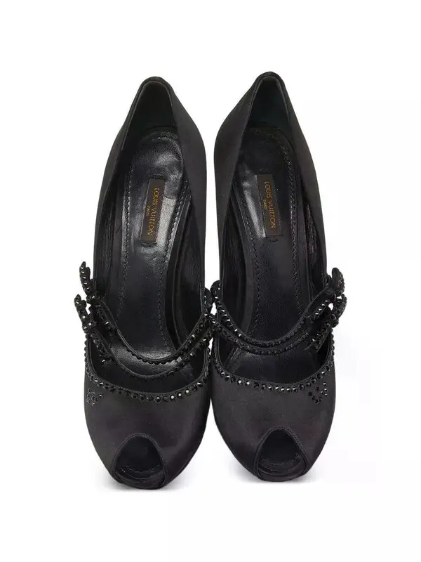 LOUIS VUITTON Embellished Peep-toe Pumps