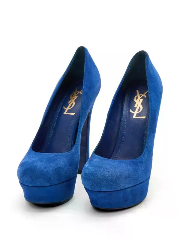 Saint Laurent Palais Platform Pumps - Blue