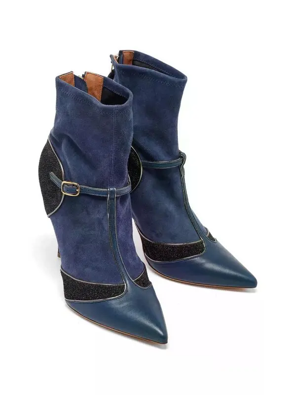 MALONE SOULIERS Buckled Stiletto Heeled Boots - Blue