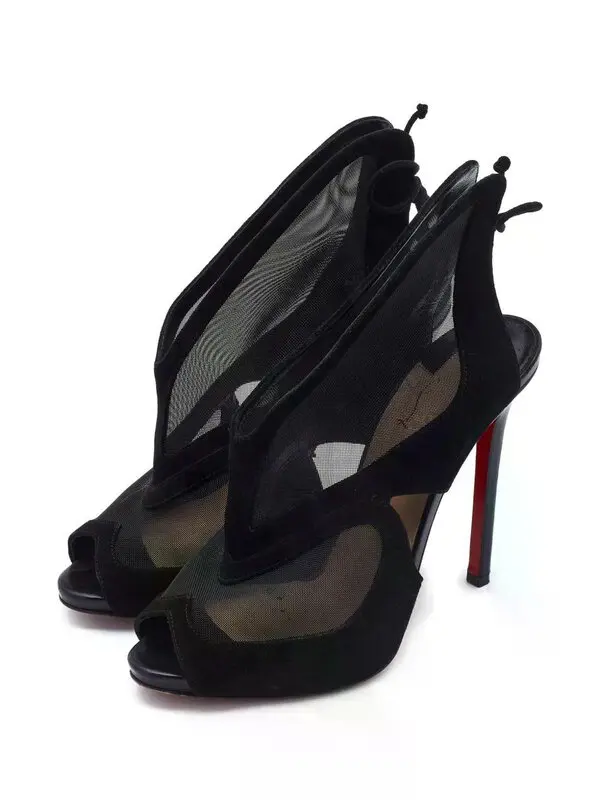 CHRISTIAN LOUBOUTIN Suede And Mesh Ankle Boots - Black
