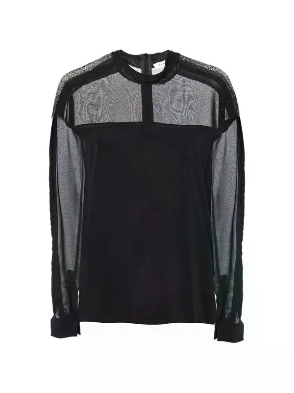 Sandro Silk Knit-paneled Top