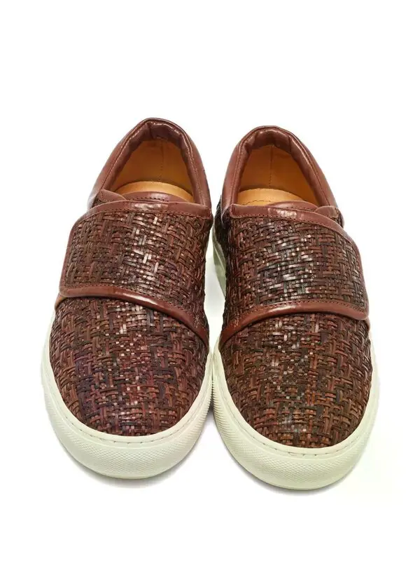 Giorgio Armani Woven Touch-strap Sneakers