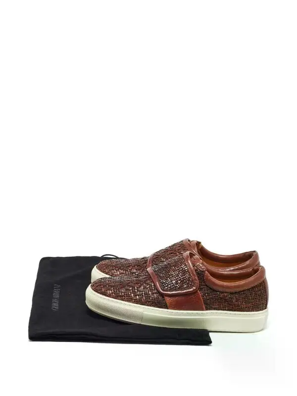 Giorgio Armani Woven Touch-strap Sneakers