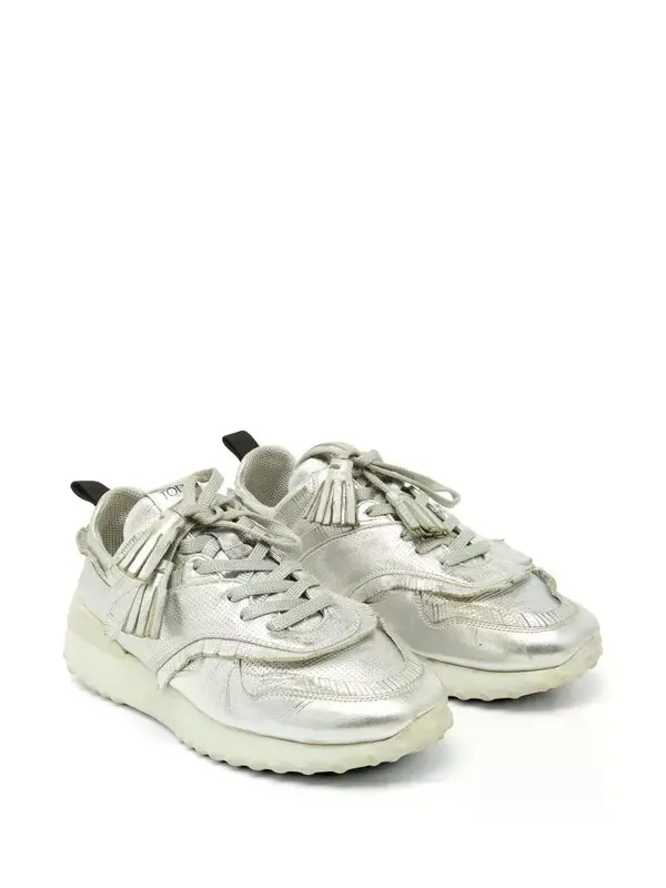 TOD'S Leather Perforated Tassel Sneakers