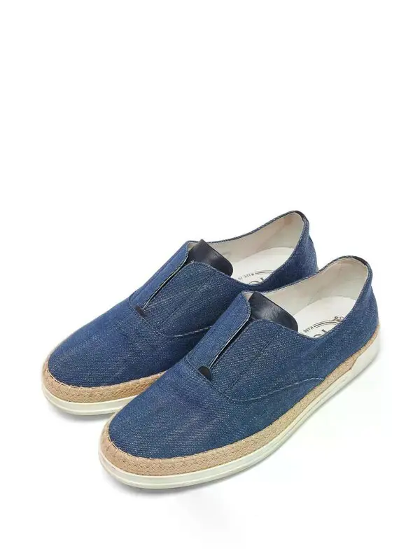 TOD'S Denim Espadrille Slip-on Sneakers - Blue