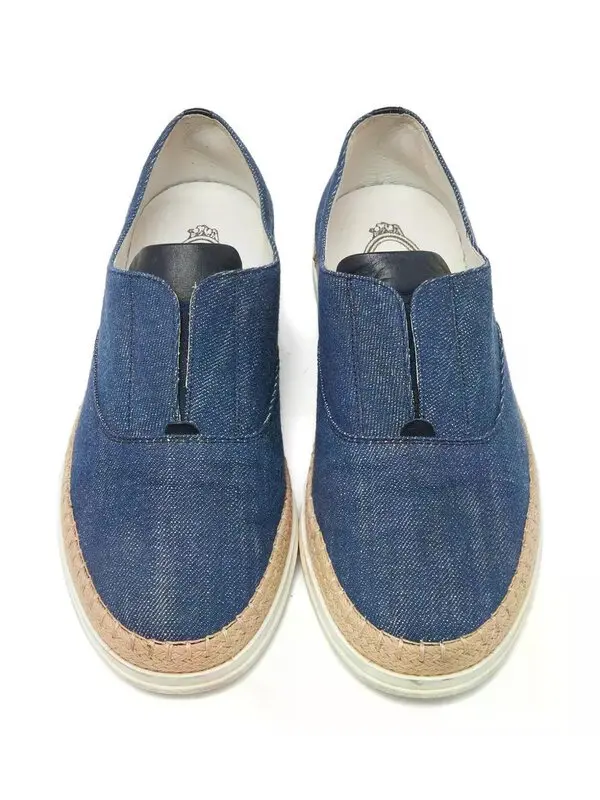 TOD'S Denim Espadrille Slip-on Sneakers - Blue
