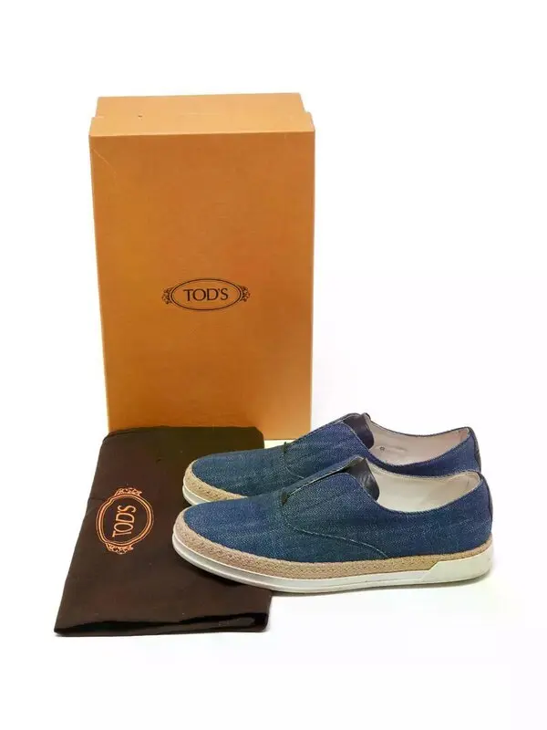 TOD'S Denim Espadrille Slip-on Sneakers - Blue