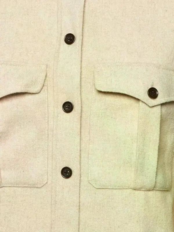 MARANT ETOILE Beige Puff Sleeve Shirt With Buttoned Chest Pockets