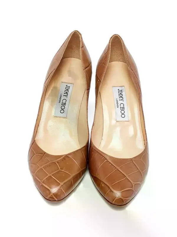 JIMMY CHOO Croc-embossed Leather Pumps