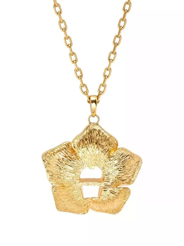 AIGNER Tone Flower Motif Necklace With Crystal Embellishment