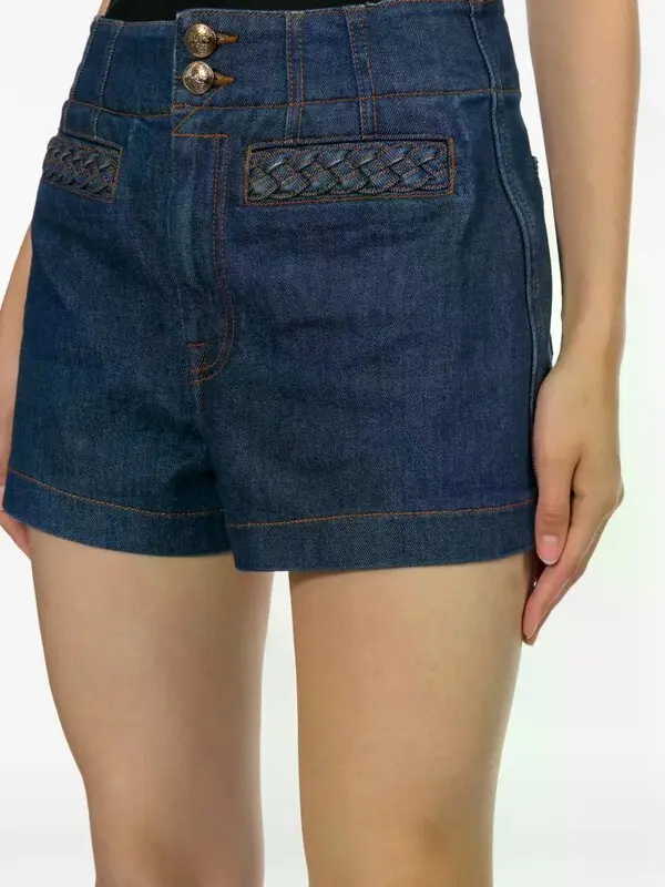 Zimmermann Braided-trim Denim Shorts - Blue