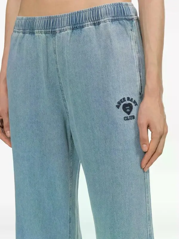 AAPE BY *A BATHING APE Heart Logo Embroidered Wide Leg Jeans