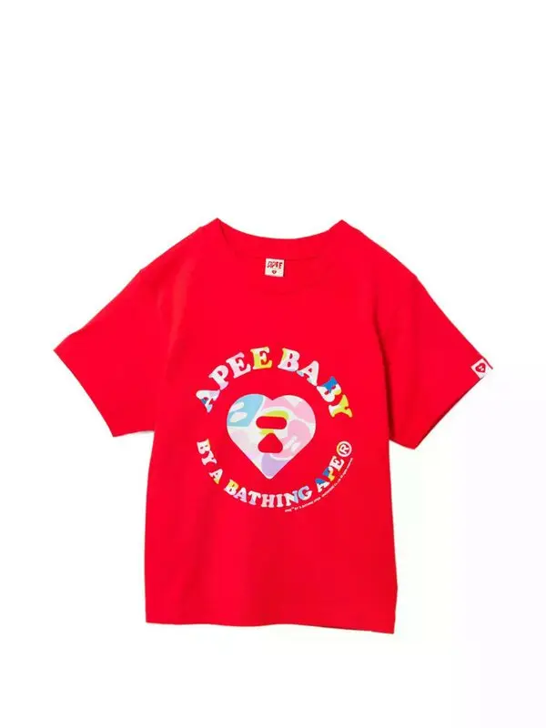AAPE BY *A BATHING APE Camouflage Heart Graphic T-shirt - Red