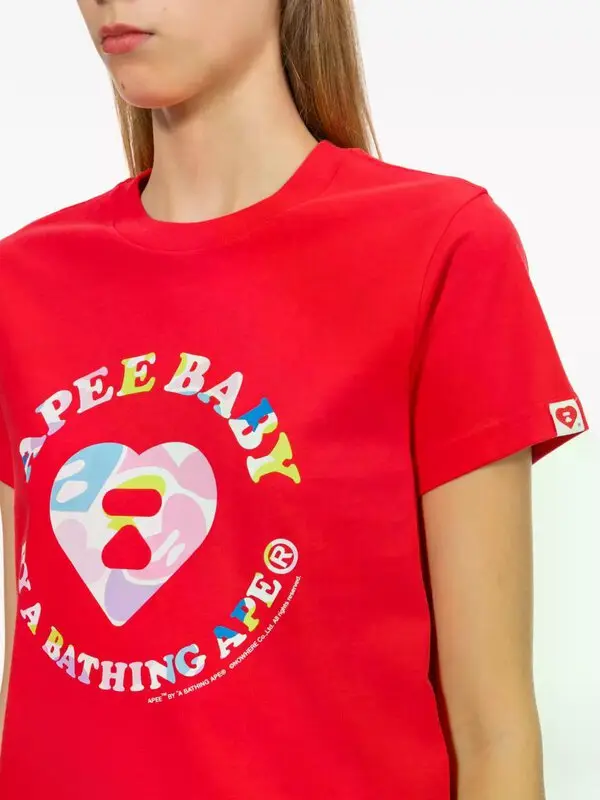 AAPE BY *A BATHING APE Camouflage Heart Graphic T-shirt - Red