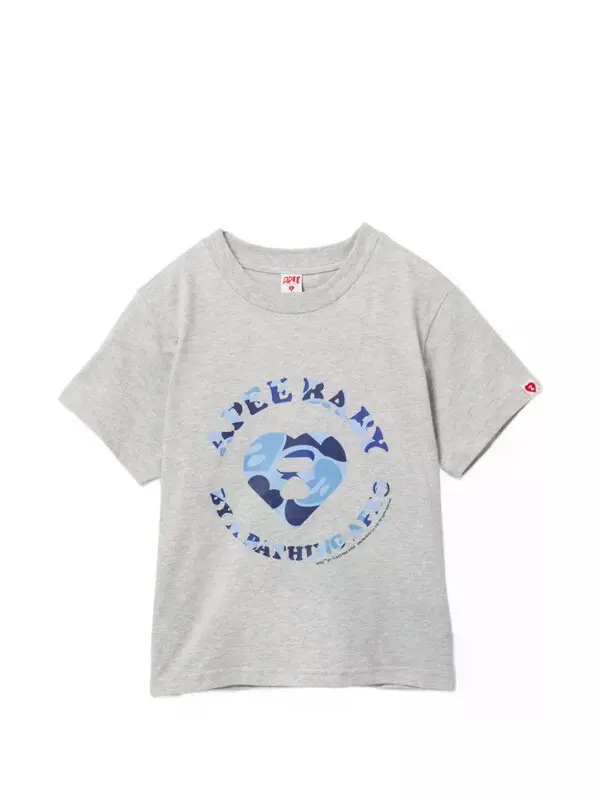 AAPE BY *A BATHING APE Camouflage Heart Graphic T-shirt - Grey