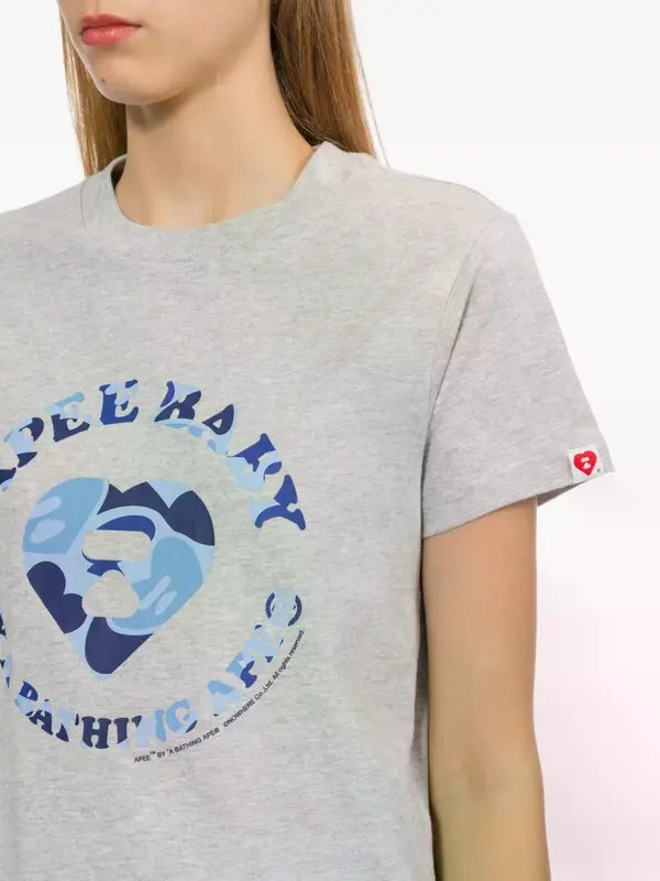 AAPE BY *A BATHING APE Camouflage Heart Graphic T-shirt - Grey