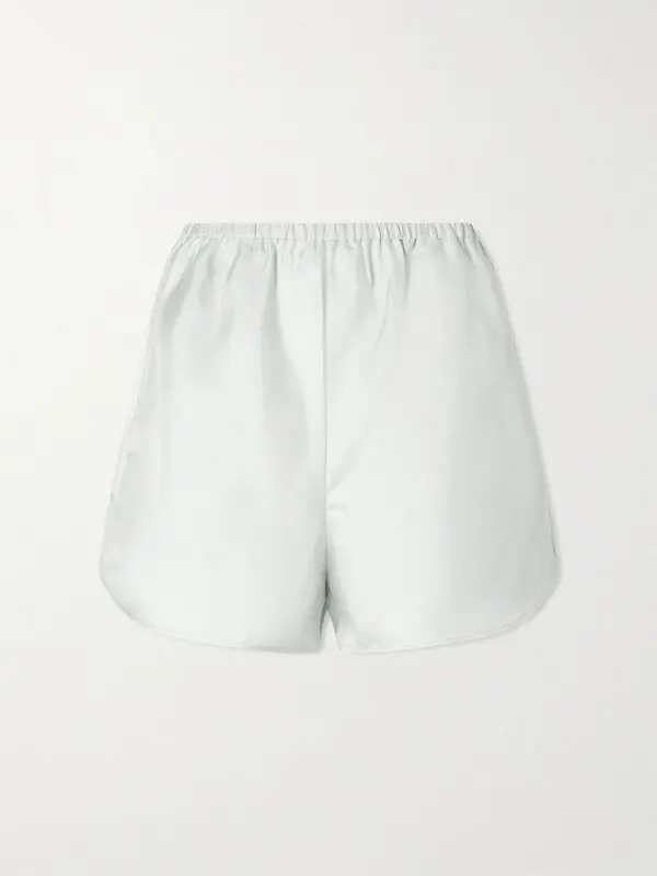 Loulou De Saison Cabo Silk-twill Shorts - Blue