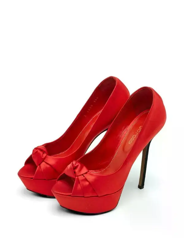 SERGIO ROSSI Knot Detail Peep-toe Pumps