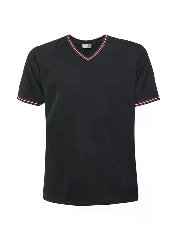 Gucci Stripe-detail V-neck T-shirt - Black