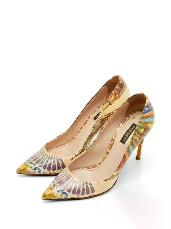 Dolce & Gabbana Printed Patent Leather Pointed-toe Pumps