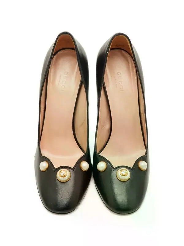 Gucci Scalloped Gg Pearl Embellished Pumps