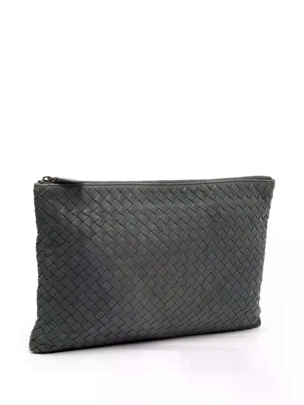 Bottega Veneta Leather Intrecciato Clutch Bag