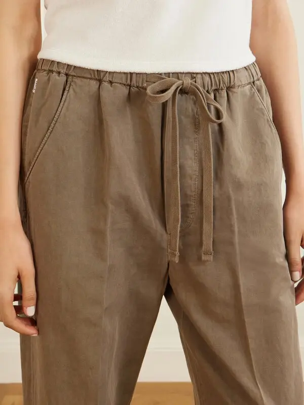 Citizens Of Humanity Aurora Cotton And Linen-blend Wide-leg Trousers - Neutrals